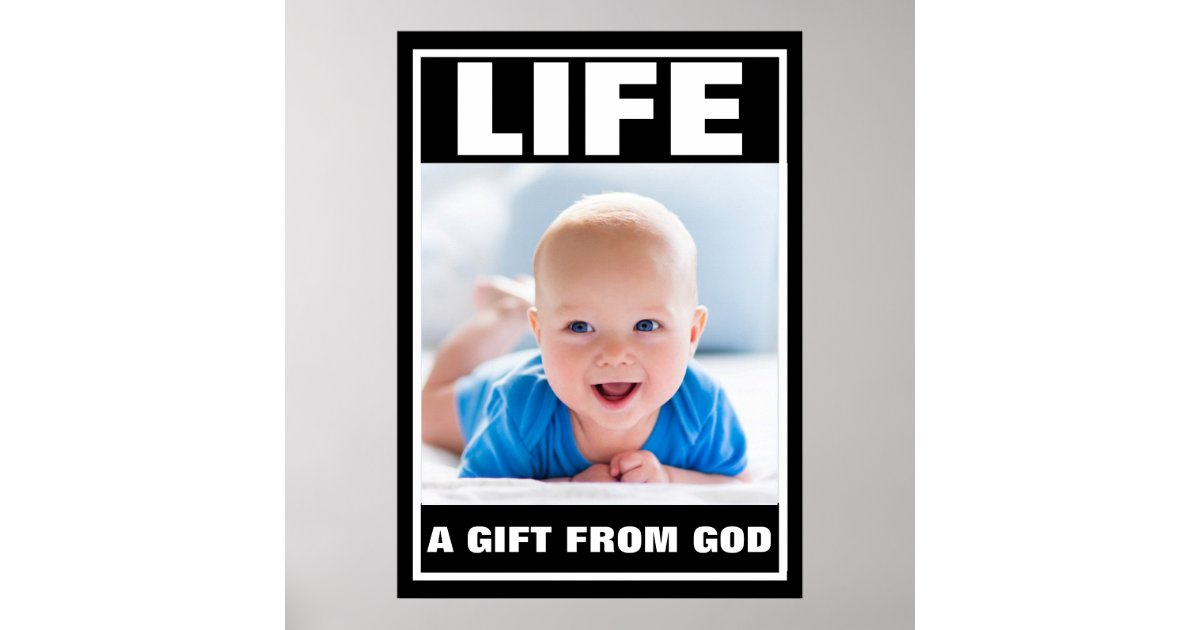 PRO-LIFE SMILING BABY BOY LIFE POSTER | Zazzle