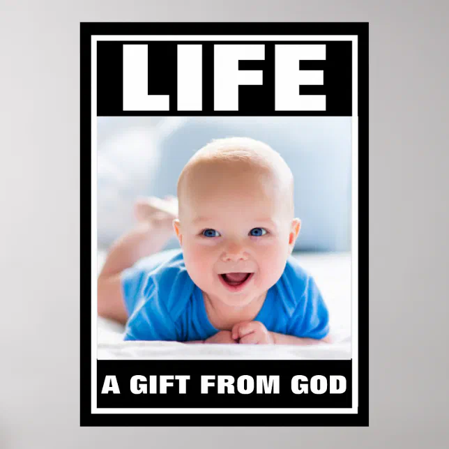 PRO-LIFE SMILING BABY BOY LIFE POSTER | Zazzle