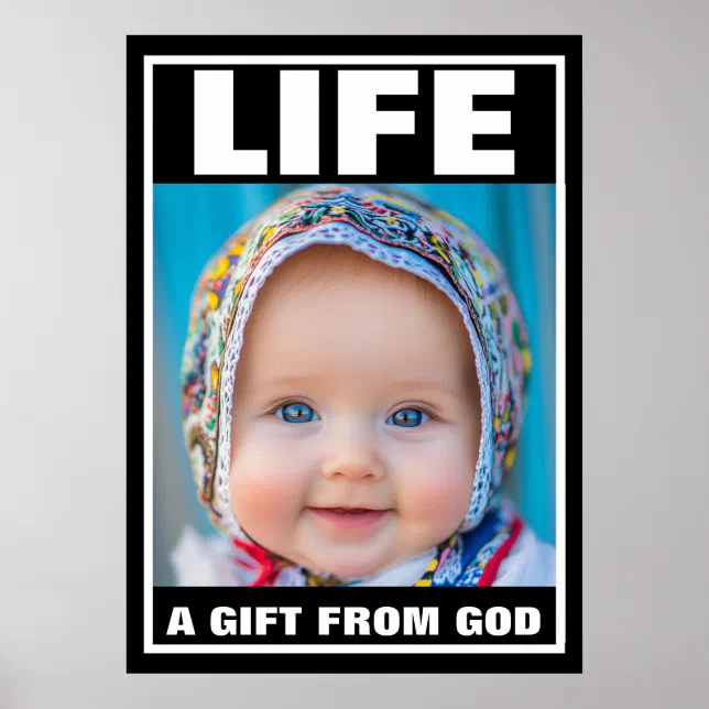 PRO-LIFE SMILING BABY GIRL LIFE POSTER | Zazzle