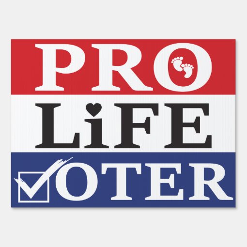 Pro-Life Voter Christian Anti Abortion Sign | Zazzle