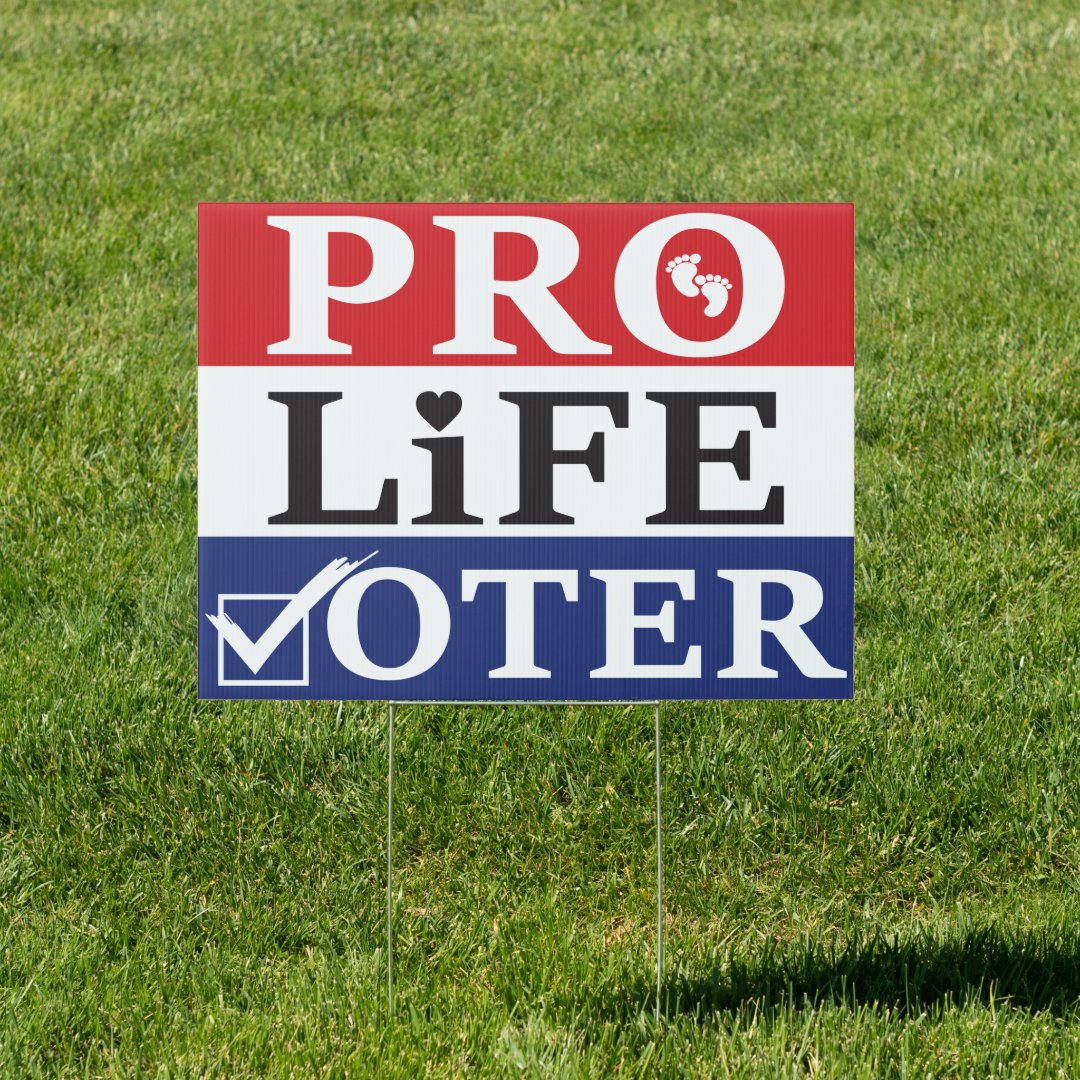 Pro-Life Voter Christian Anti Abortion Sign | Zazzle
