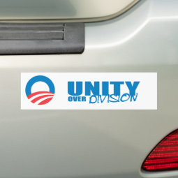 Pro-Obama - UNITY OVER DIVISION Bumper Sticker | Zazzle