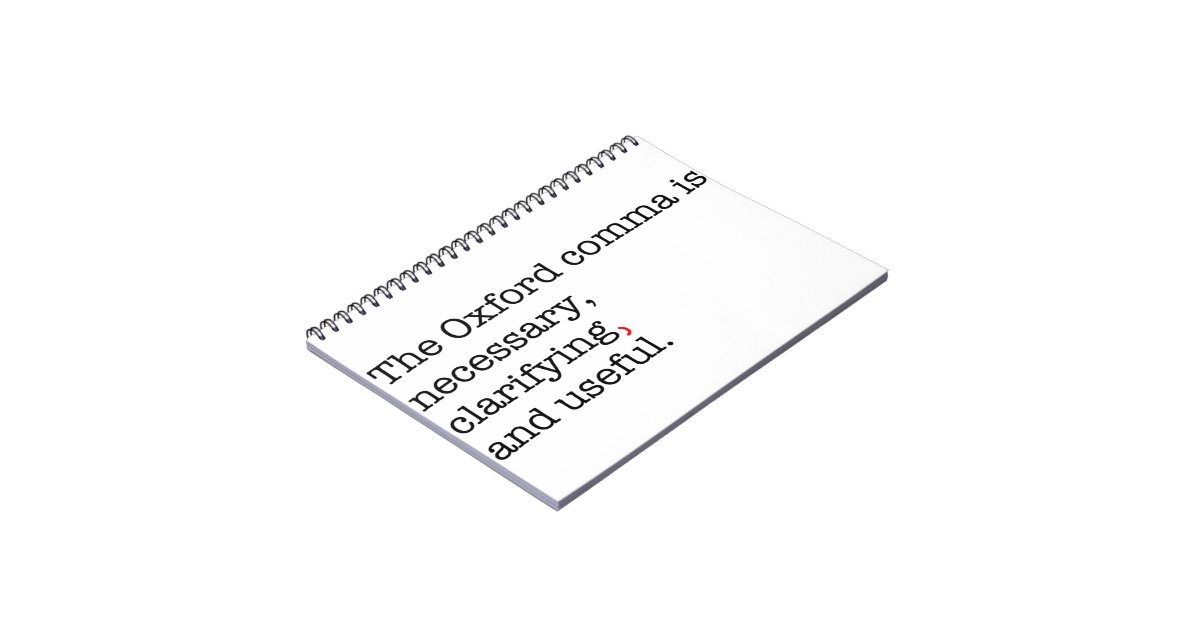 Pro-Oxford Comma Notebook | Zazzle