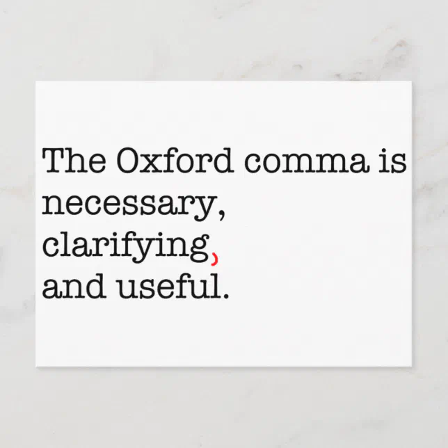Pro-Oxford Comma Postcard | Zazzle