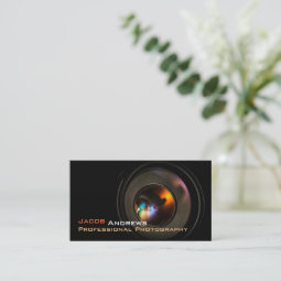 Pro Photography (Camera Lens) Business Card | Zazzle