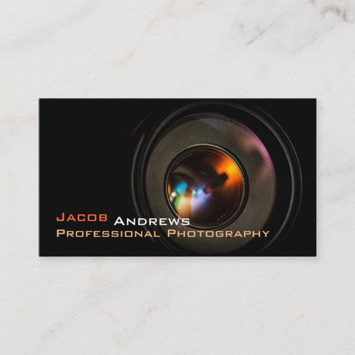 Pro Photography (Camera Lens) Business Card | Zazzle.com