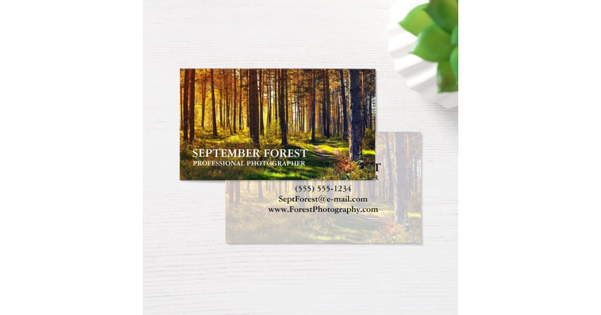 Pro Photography (Forest) Business Card | Zazzle