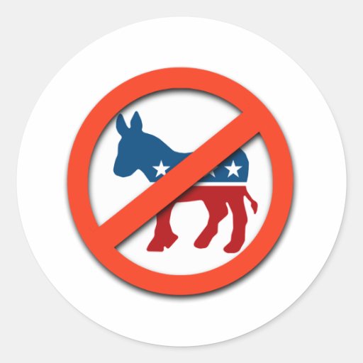 Pro-Republican / Anti-Democrat Classic Round Sticker | Zazzle