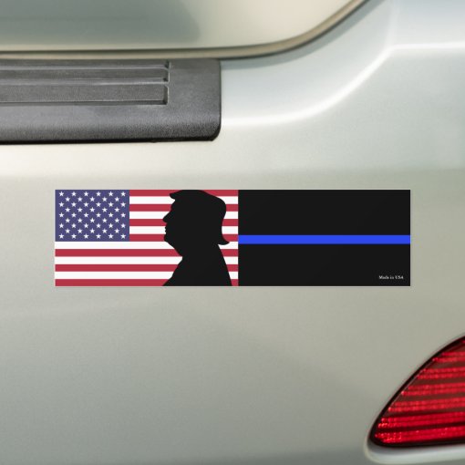 Pro Trump - Thin Blue Line Bumper Sticker | Zazzle