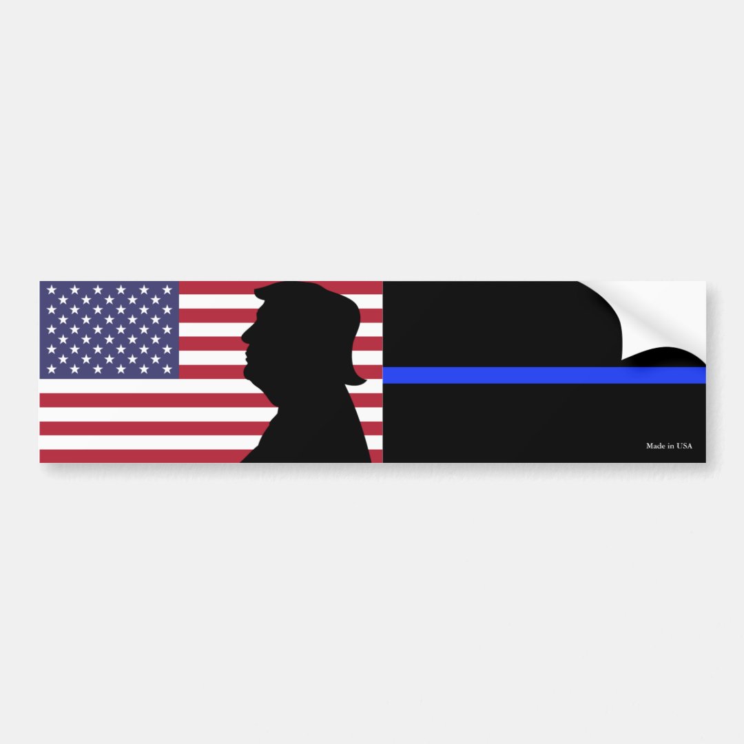Pro Trump - Thin Blue Line Bumper Sticker | Zazzle