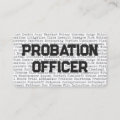 Probation Officer Legal Words Business Card | Zazzle