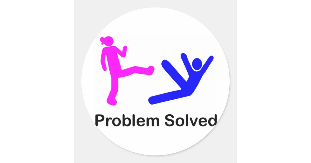Problem Solved Classic Round Sticker | Zazzle