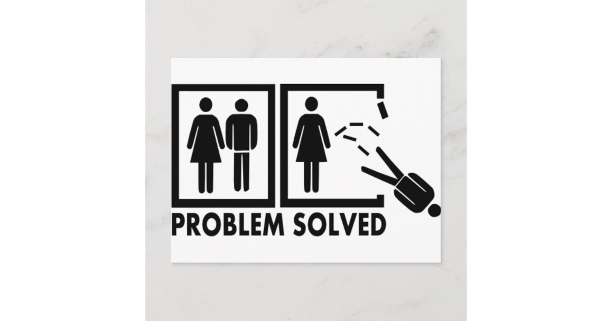 Problem solved - Man Postcard | Zazzle Problem solved - Man Postcard | Zazzle