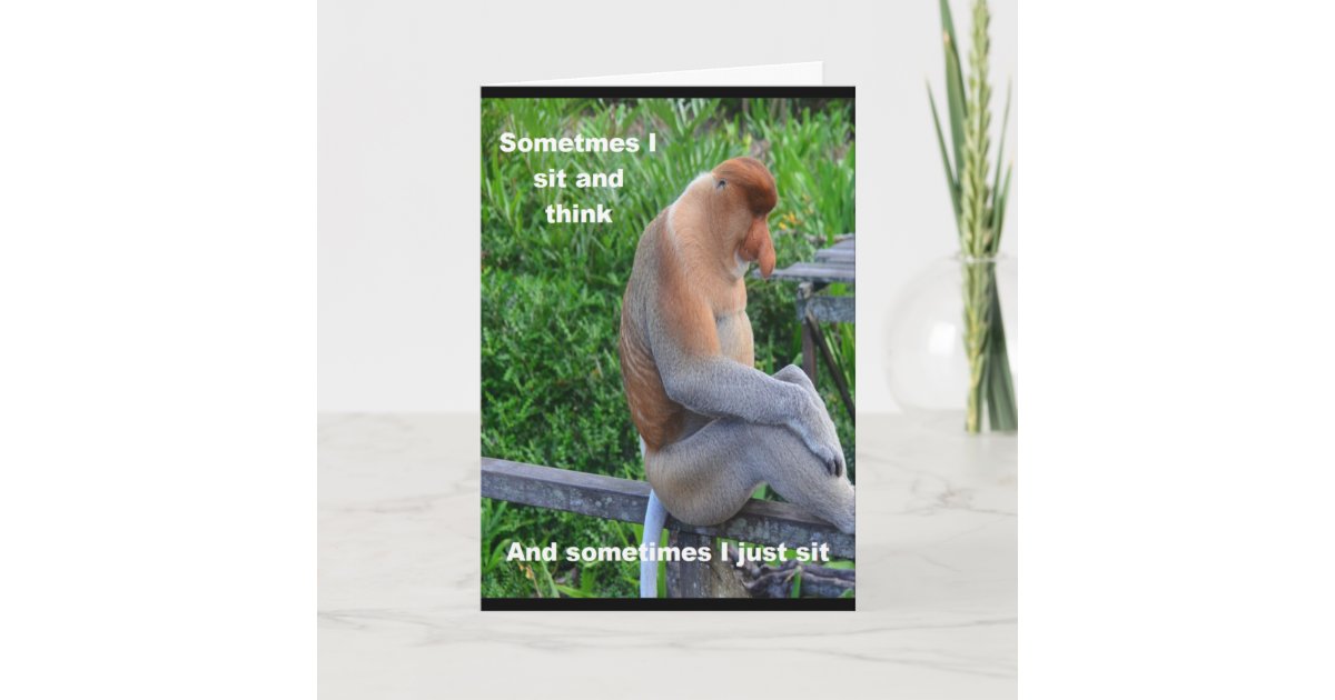 Proboscis Monkey - Happy Birthday Card | Zazzle