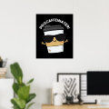 Procaffeinator Funny Caffeine Coffee Pun Dark BG Poster | Zazzle