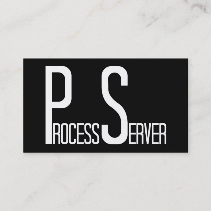 Process Server Black Simple Business Card | Zazzle.com