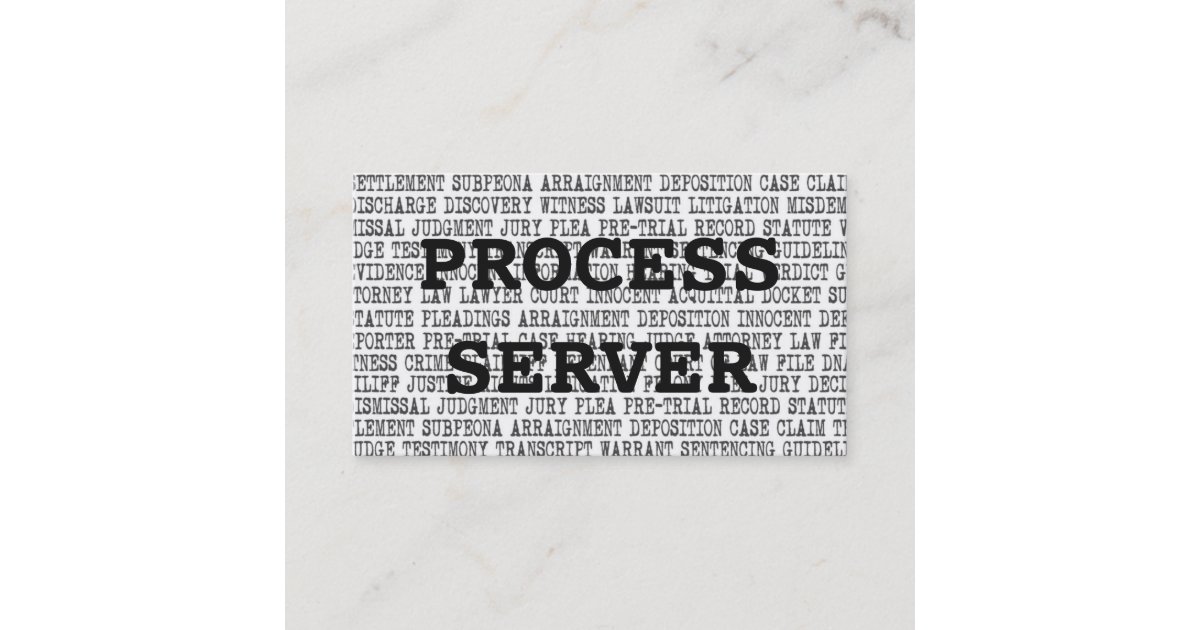 Process Server Legal Words Business Card | Zazzle.com