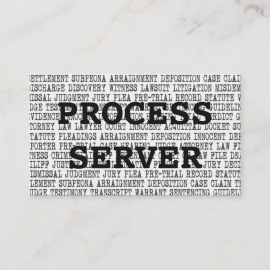 Process Server Legal Words Business Card | Zazzle.com