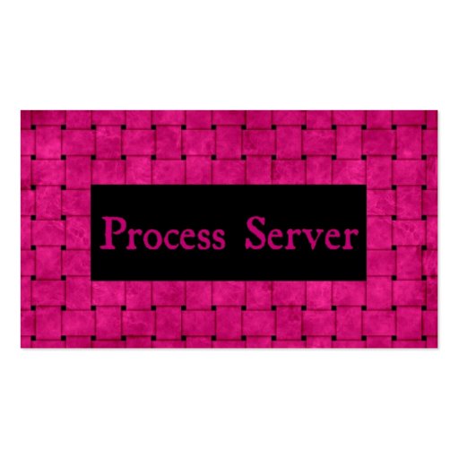 Process Server Pink Weaved Business Card | Zazzle