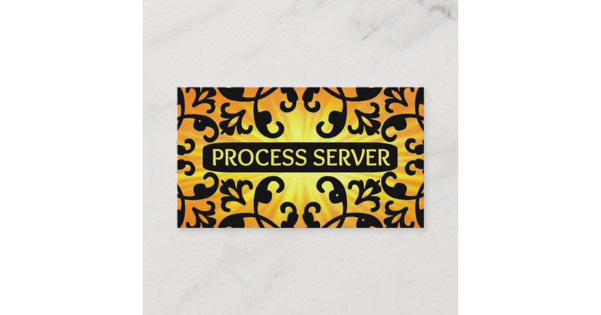 Process Server Sunshine Damask Business Card | Zazzle
