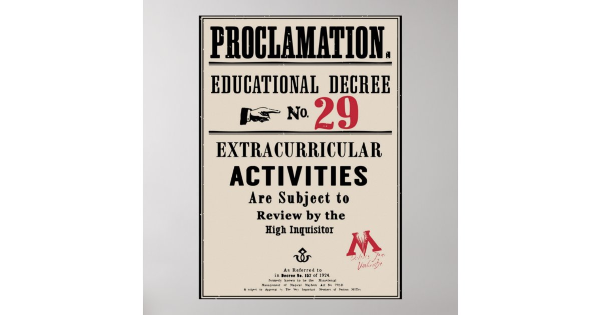 Proclamation Educational Decree No29 Poster | Zazzle Proclamation Educational Decree No29 Poster | Zazzle