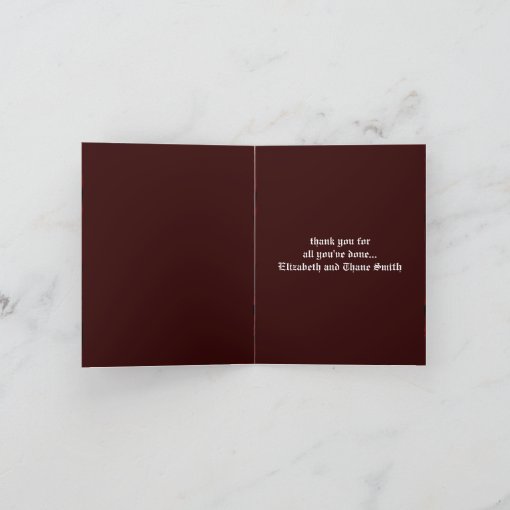 Proclamation Vampire Gothic Wedding Thank You Card | Zazzle