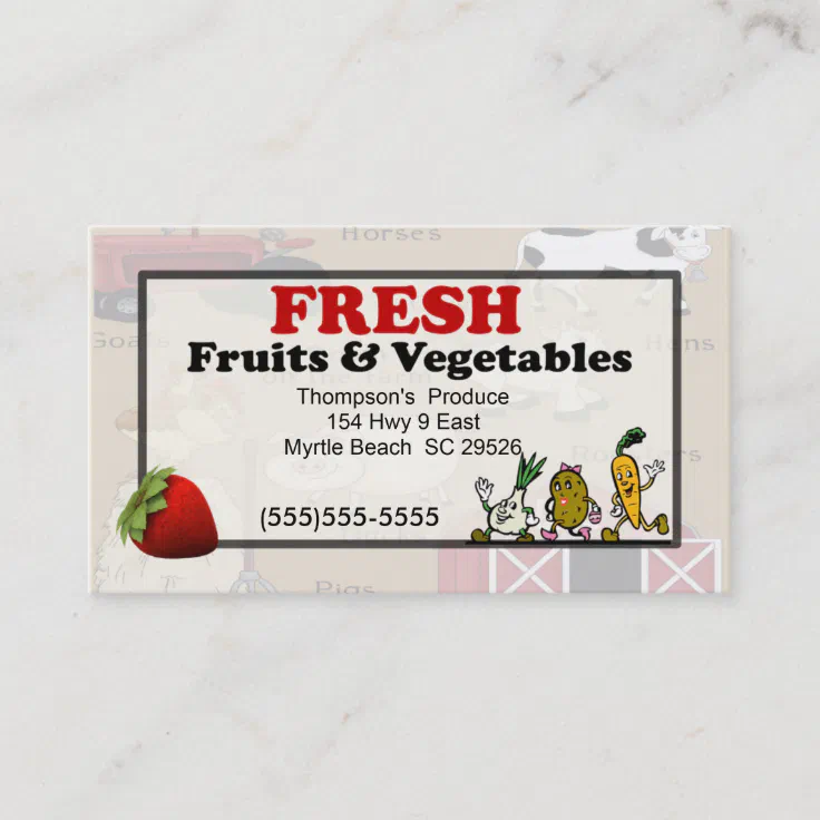 Produce Business Card | Zazzle