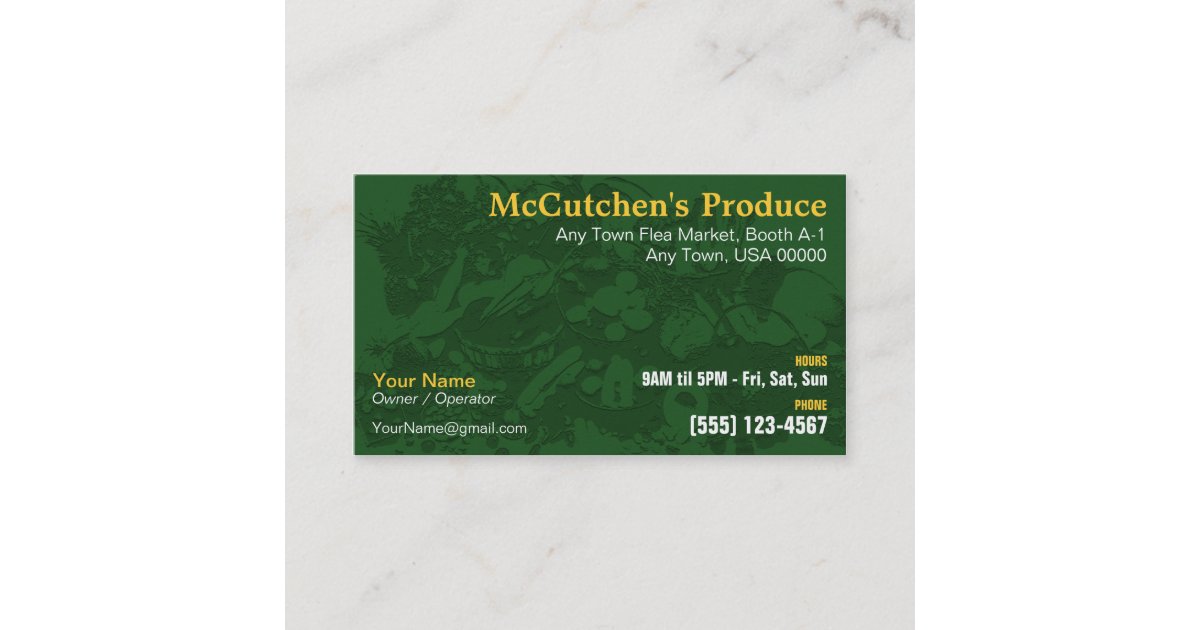 Produce Business Card | Zazzle