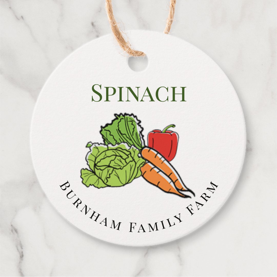 Produce Farmers Market Product Favor Tags | Zazzle