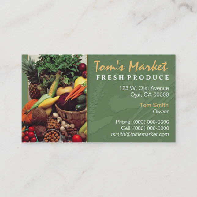 Produce Market Business Card | Zazzle