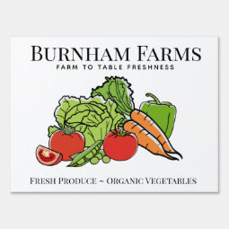 Produce Vegetable Farm Sign | Zazzle