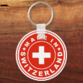 product country flag label made switzerland swiss keychain | Zazzle
