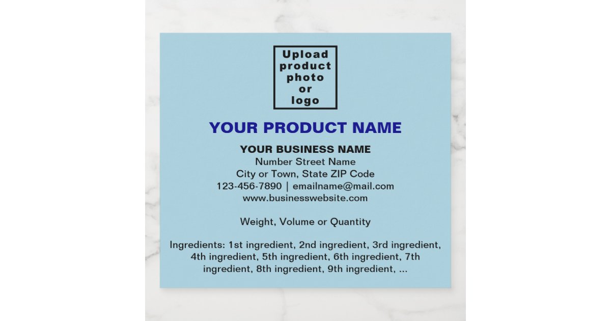 Product Minimal Information on Light Blue Beer Bottle Label | Zazzle