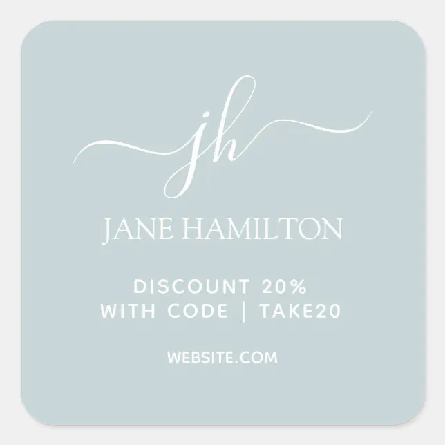 Product Packaging Discount Code Square Sticker | Zazzle