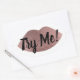 Product Tester Sample Try Me Rose Gold Lips Oval Sticker | Zazzle