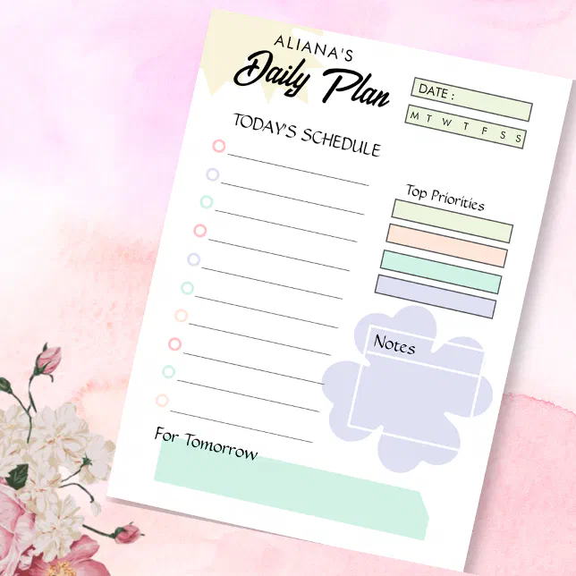 Productivity Pad Cute Daily to do list Post-it Notes | Zazzle