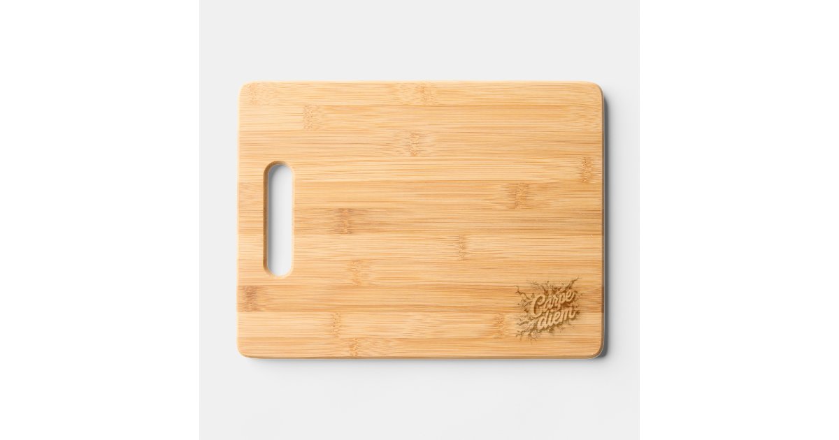 Products featuring a 'carpe diem' design engraved cutting board | Zazzle