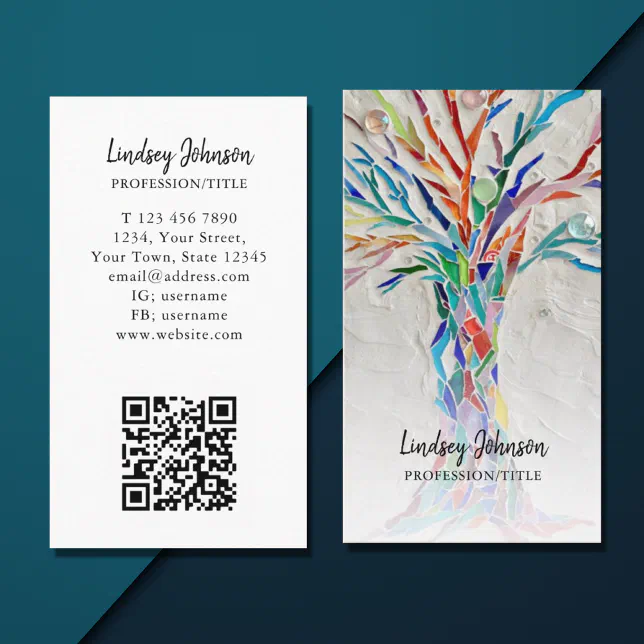 Profession Colorful QR Code Business Card | Zazzle