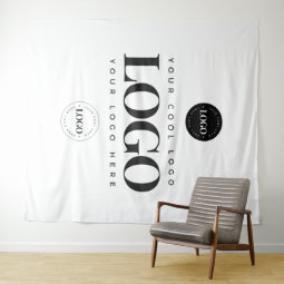 Professional 3 Logo Company Business Backdrop | Zazzle