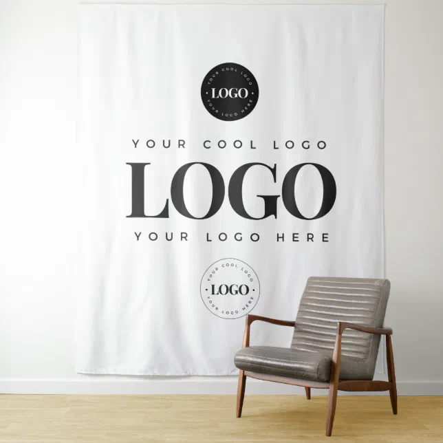 Professional 3 Logo Company Business Backdrop | Zazzle