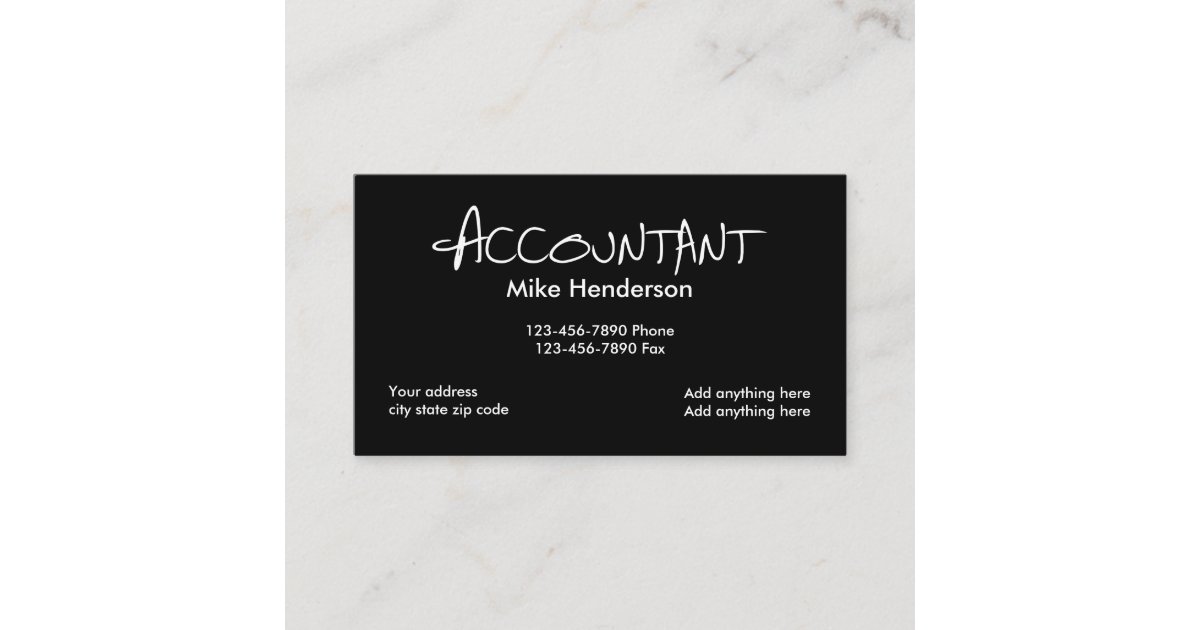 Professional Accountant Business Card | Zazzle