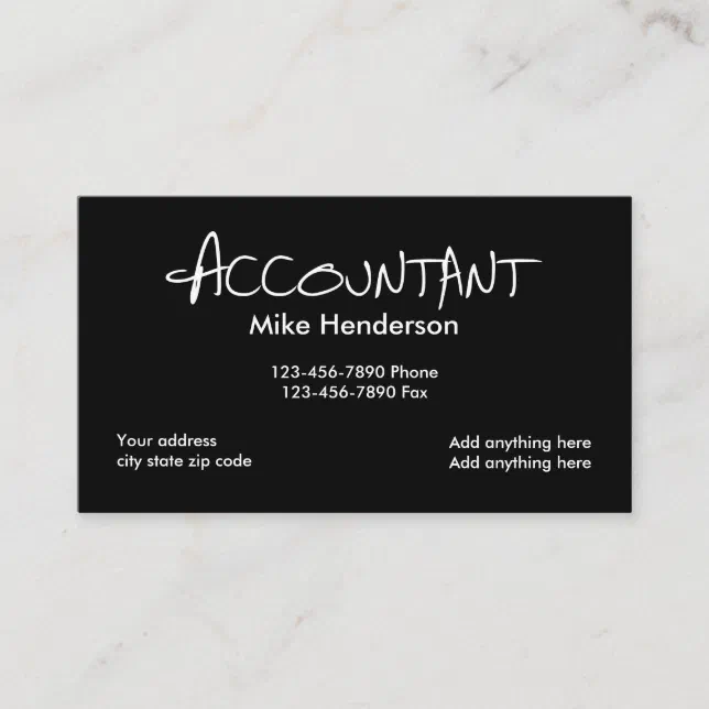 Professional Accountant Business Card | Zazzle