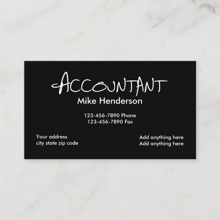 Professional Accountant Business Card | Zazzle