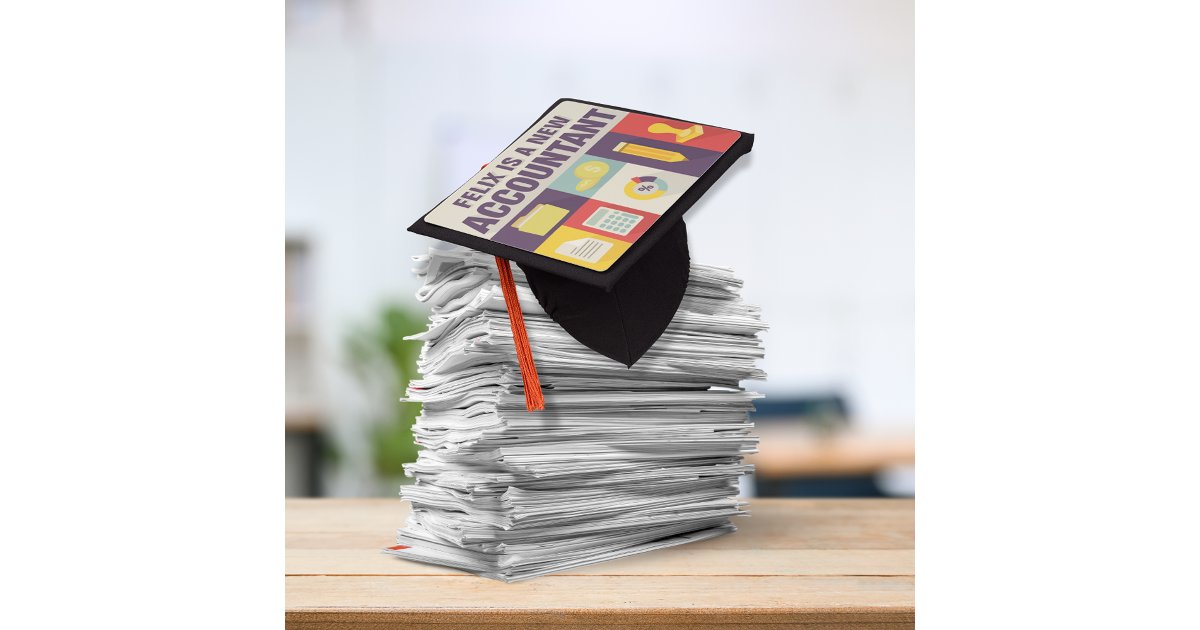 Professional Accountant Iconic Design Graduation Cap Topper | Zazzle