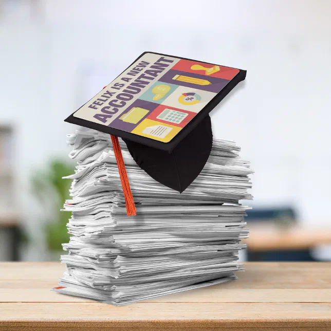 Professional Accountant Iconic Design Graduation Cap Topper | Zazzle