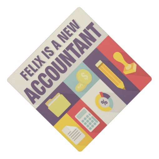Professional Accountant Iconic Design Graduation Cap Topper | Zazzle