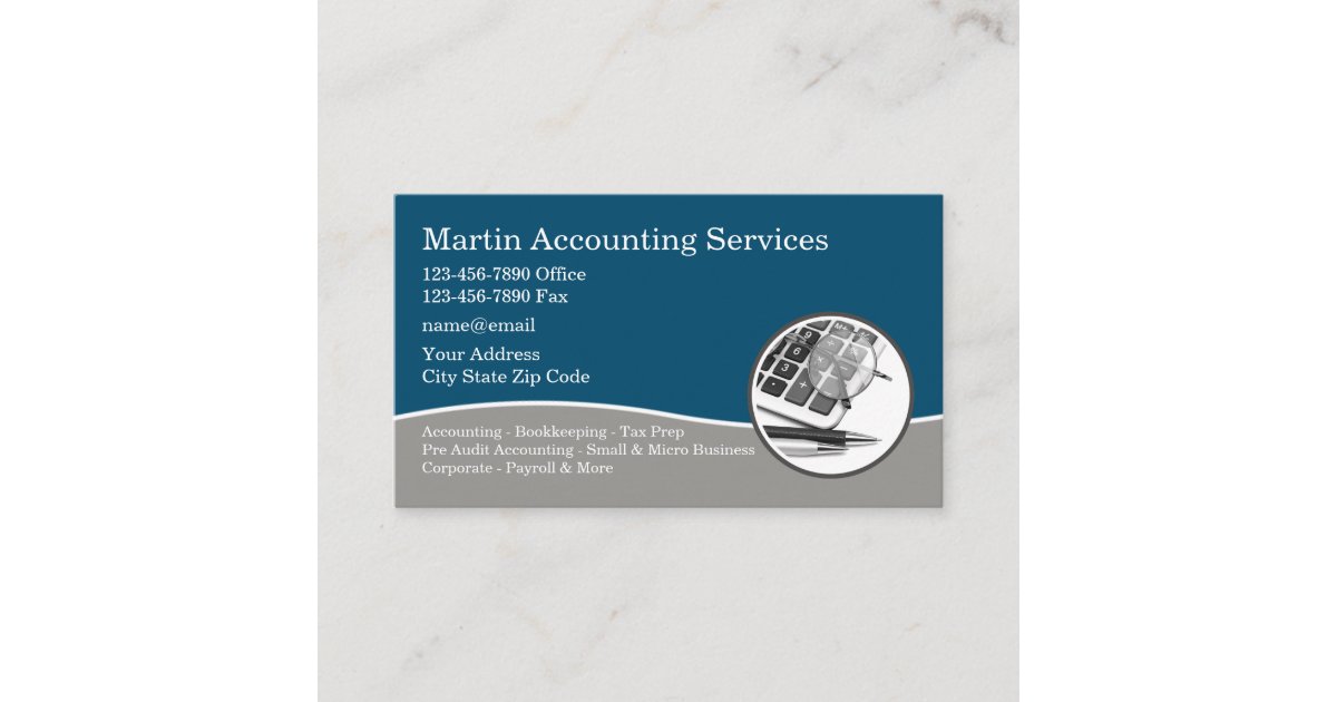 Professional Accounting Service Business Cards New | Zazzle