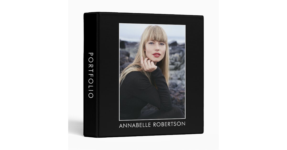 Professional Actor Model Portfolio Black Binder | Zazzle