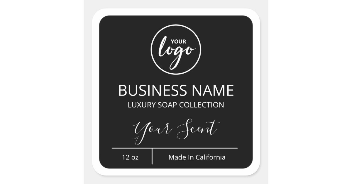 Professional Add Logo Black Soap Product Labels | Zazzle