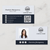 Professional add your Logo QR Code Photo Custom Bu Business Card | Zazzle